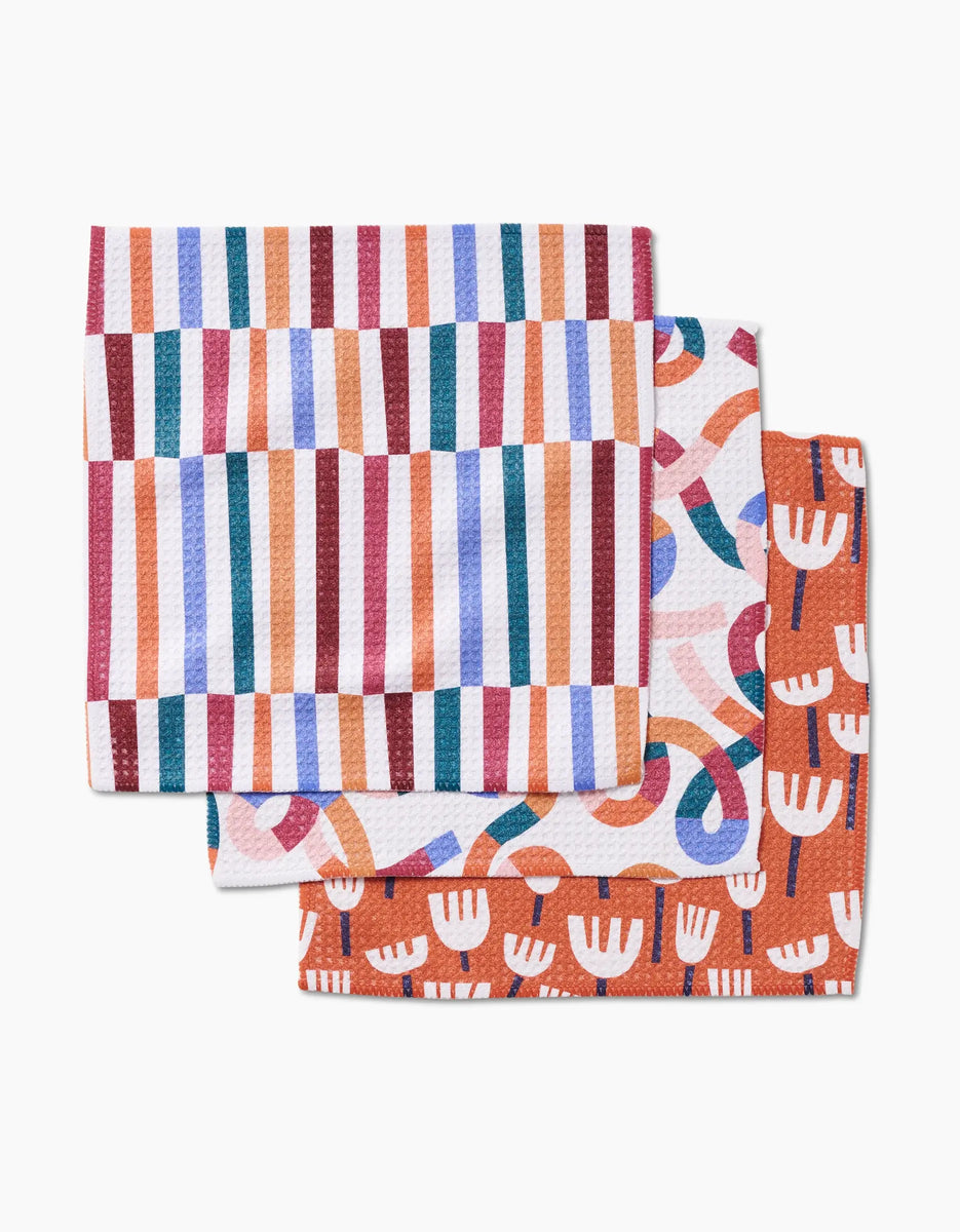 Geometry House 3pc Dish Cloth Set Cutout Shapes – the international pantry